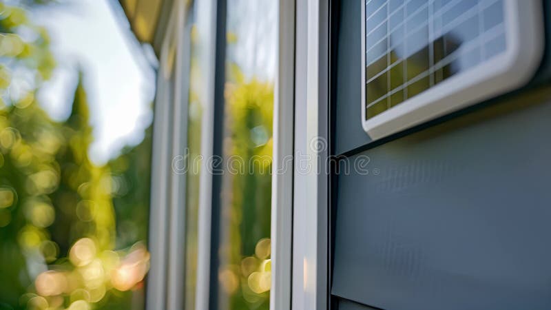A Closeup of a Smart Window Sensors Solar Panel Powering the Device for ...