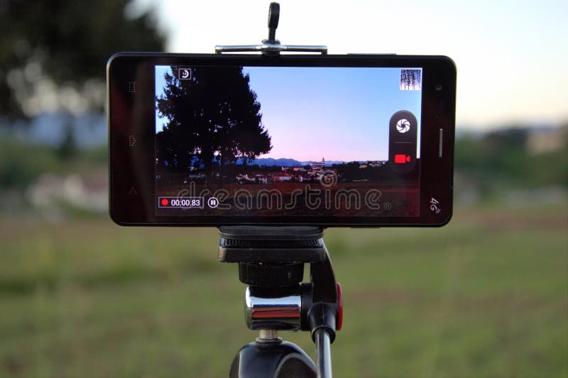 Timelapse Video on Smartphone Screen Stock Photo - Image of closeup ...