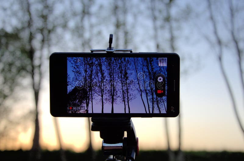 Timelapse Video on Smartphone Screen Stock Photo - Image of smrtphone ...