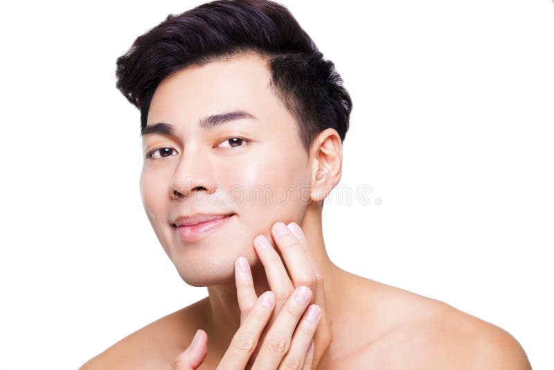 Closeup Smiling Young Man Face Stock Image - Image of face, beautiful ...