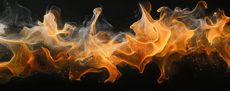 Closeup of Smoke Rising from a Fire Against a Dark Background Stock ...