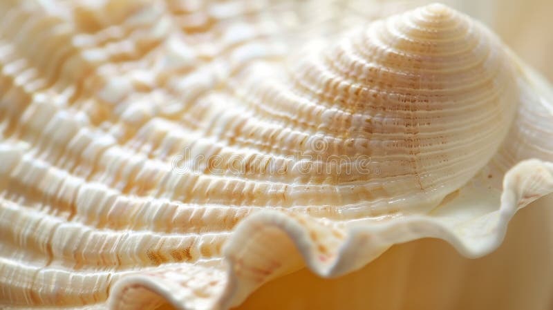 A Closeup of a Smooth Creamcolored Seashell with a Velvety Texture ...