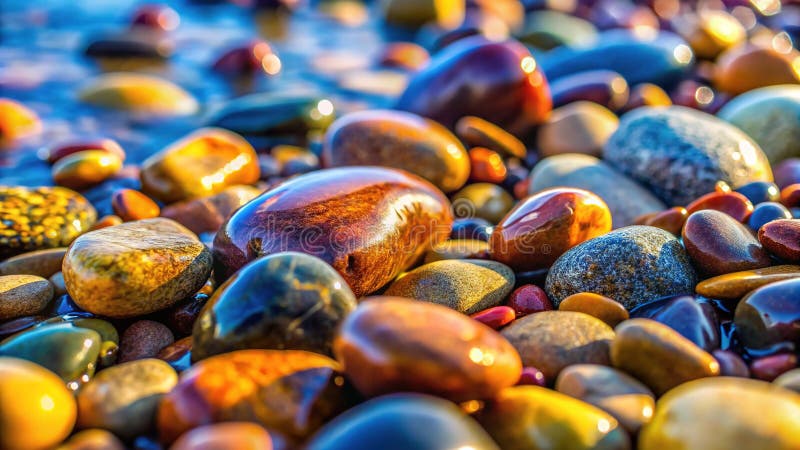 CloseUp Smooth River Pebble Texture a Natural Seamless Background for ...