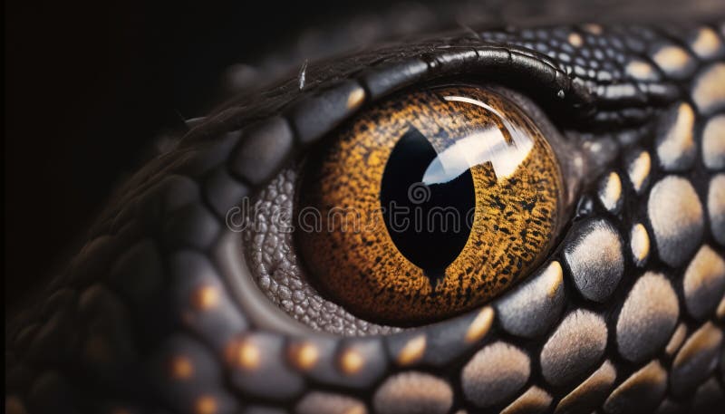 Closeup of Snake Eye. Macro of Reptile Eye Stock Illustration ...