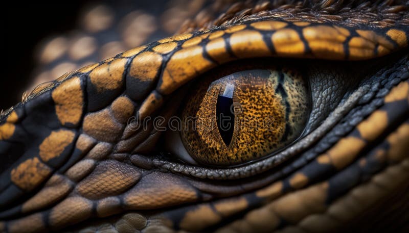 Closeup of Snake Eye. Macro of Reptile Eye Stock Illustration ...