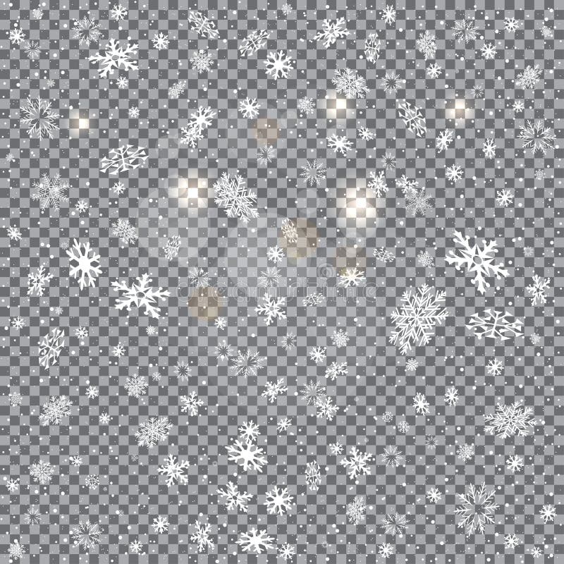 Falling Snow Transparent Background Stock Vector - Illustration of ...