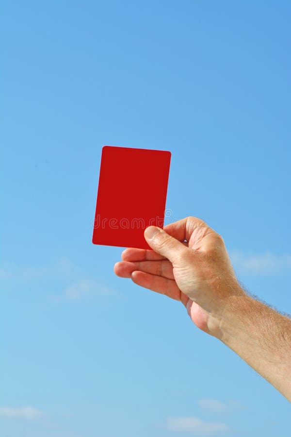Closeup of Soccer Referee Hand Holding Red Card Stock Image - Image of ...
