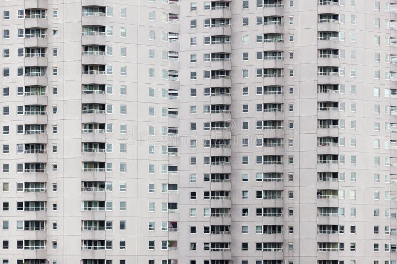 Closeup of a Social Housing Complex with Rows of Windows Stock Image ...