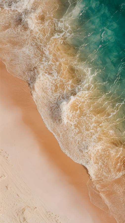 Closeup of Soft Wave Flow on Sandy Beach Background Stock Illustration ...