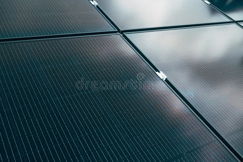 Closeup of Solar Panel Cells Surface. Stock Image - Image of surface ...