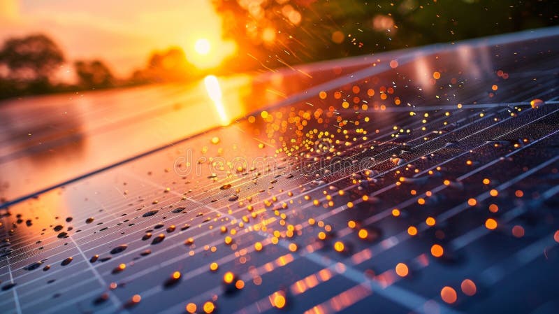 A Closeup of a Solar Panel Highlighting the Glossy and Reflective ...