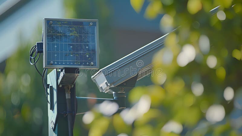 A Closeup of a Solar Panel on a Security Camera Reveals the Intricate ...