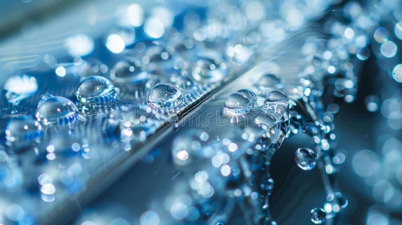 A Closeup of a Solarpowered Filtration Device with Water Droplets ...