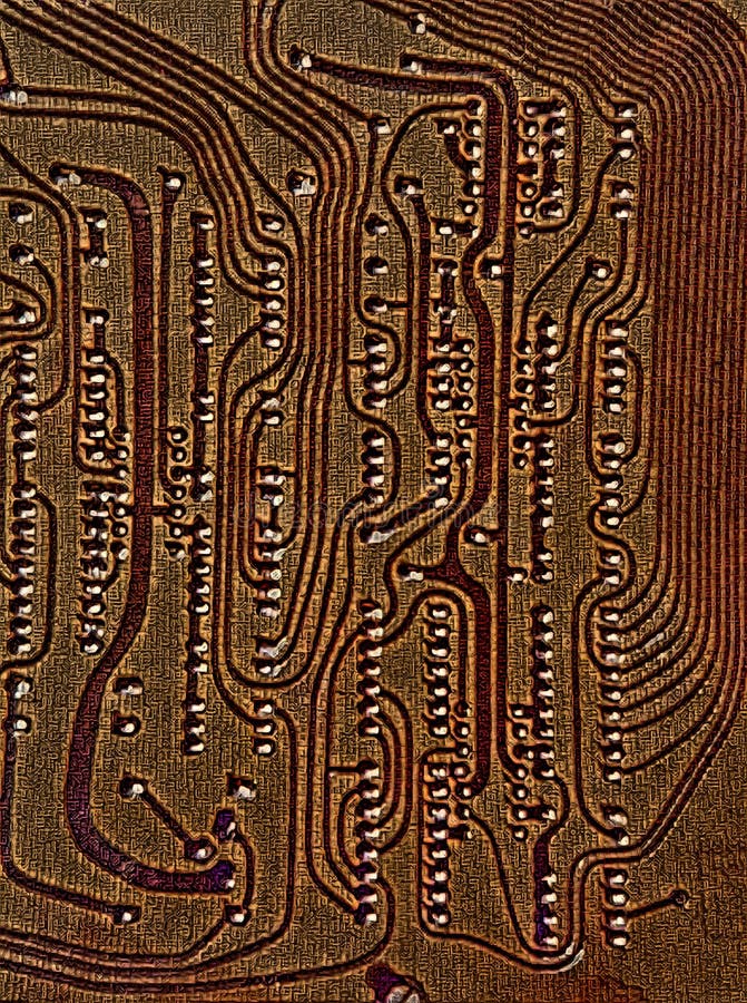 Closeup Solder Connections of an Old Computer Circuit Board Stock Photo ...