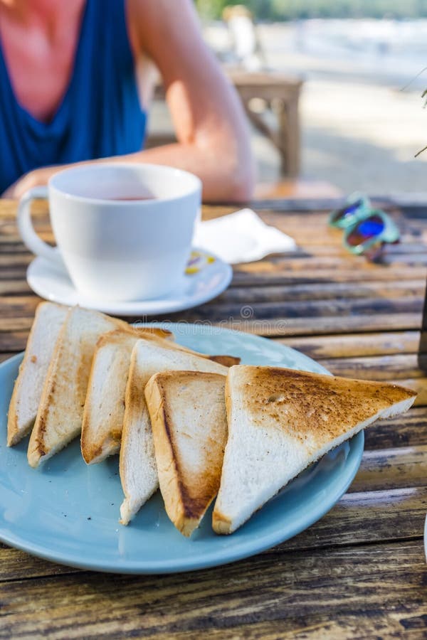 White Bread Toast on a Table Stock Image - Image of breakfast, food ...