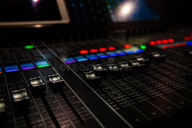 Closeup of Sound Control Panel Stock Image - Image of musical, music ...