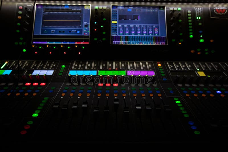 Closeup of Sound Control Panel Stock Image - Image of amplifier ...