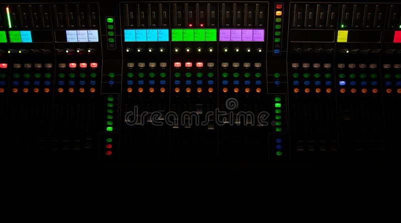 Closeup of Sound Control Panel Stock Image - Image of board, mixing ...