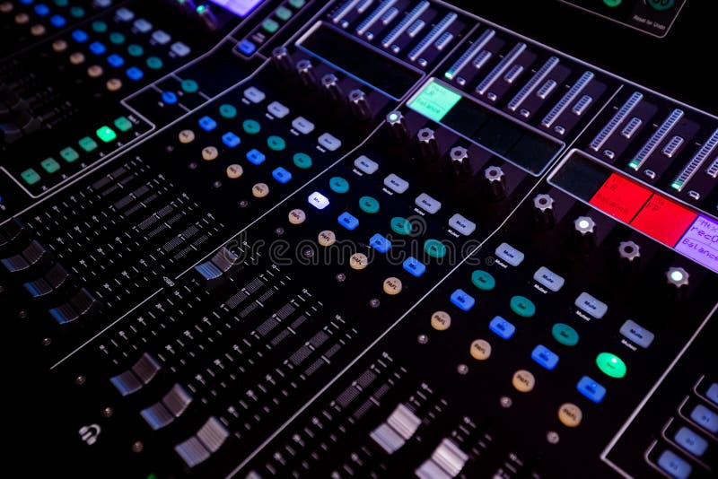Closeup of Sound Control Panel Stock Image - Image of panel, digital ...