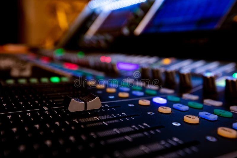 Closeup of Sound Control Panel Stock Photo - Image of electronic ...
