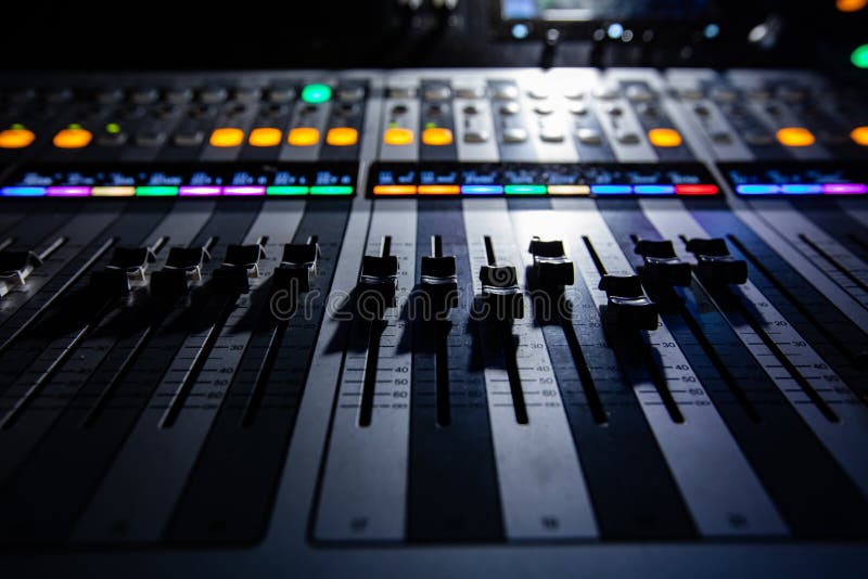 Closeup of Sound Control Panel Editorial Stock Photo - Image of ...