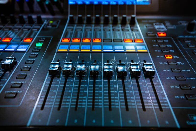 Closeup of Sound Control Panel Stock Photo - Image of electric, music ...
