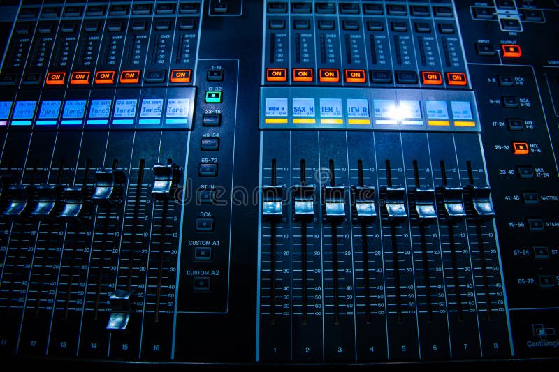 Closeup of Sound Control Panel Stock Illustration - Illustration of ...
