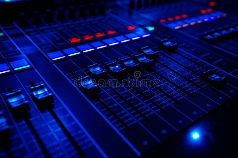 Closeup of Sound Control Panel Stock Photo - Image of fader, mixer ...