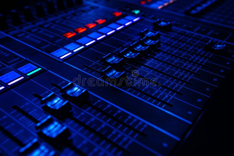 Closeup of Sound Control Panel Stock Photo - Image of electricity ...