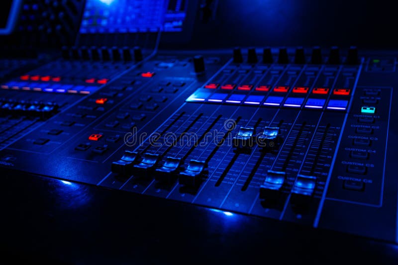 Closeup of Sound Control Panel Stock Photo - Image of musician, digital ...