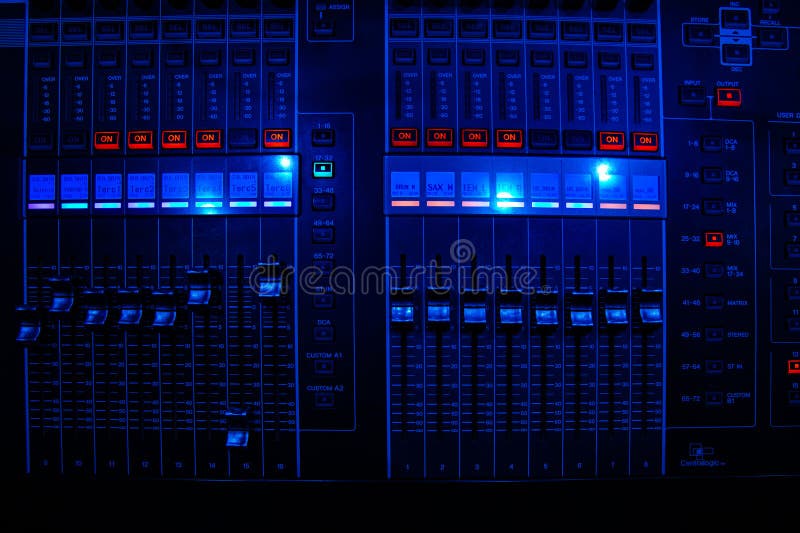 Closeup of Sound Control Panel Stock Photo - Image of fader, broadcast ...