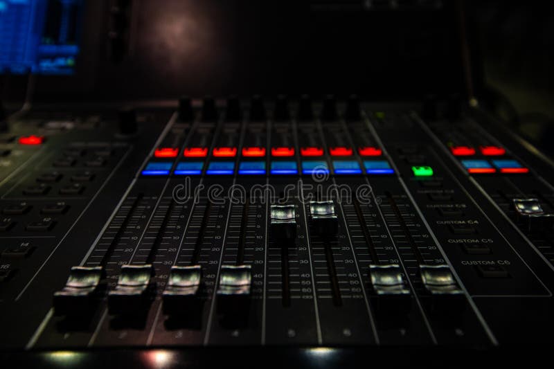 Closeup of Sound Control Panel Stock Photo - Image of level, musical ...