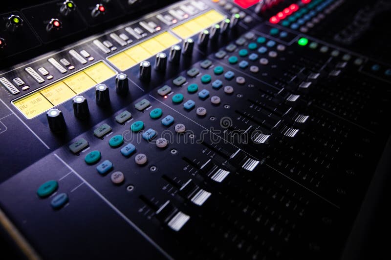 Closeup of Sound Control Panel Stock Image - Image of digital ...