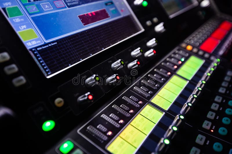 Closeup of Sound Control Panel Stock Image - Image of adjusting ...