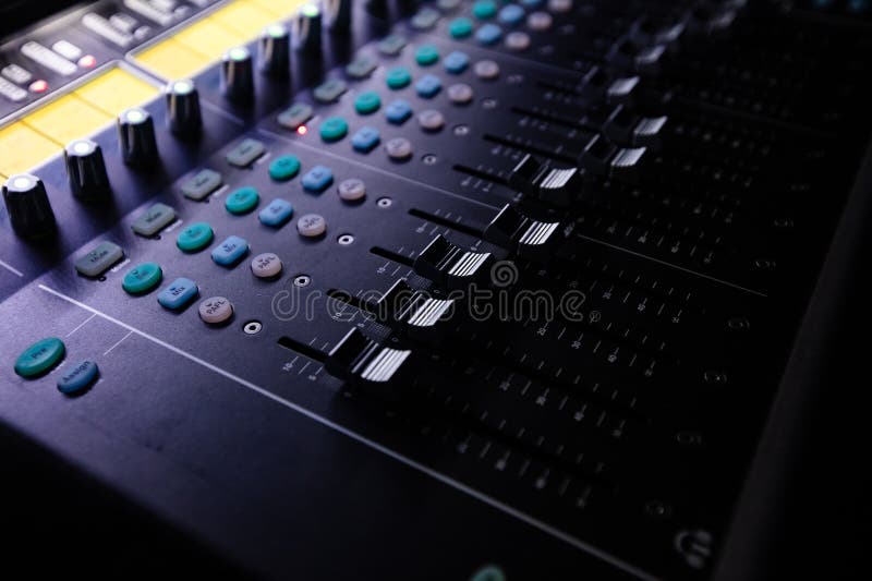 Closeup of Sound Control Panel Stock Photo - Image of level, musician ...