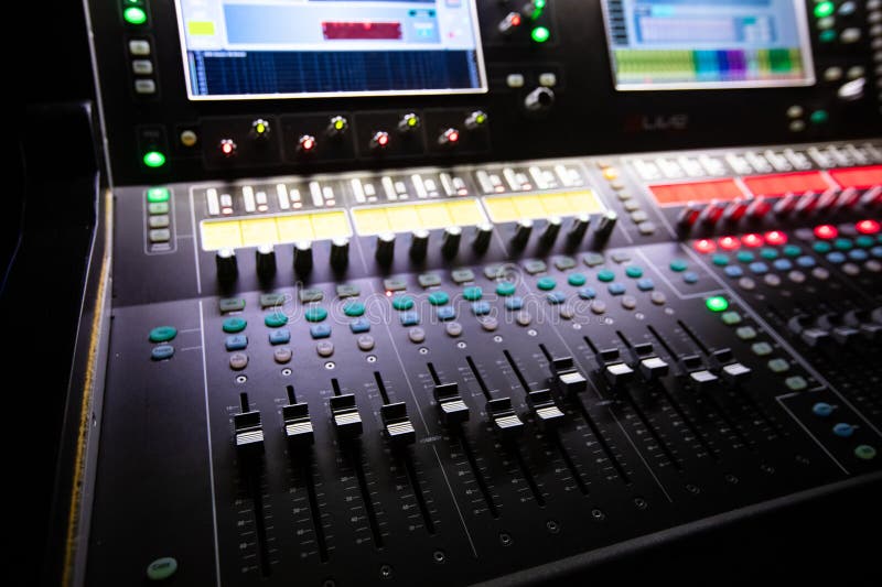 Closeup of Sound Control Panel Stock Image - Image of equipment ...