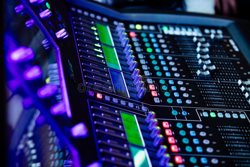 Closeup of Sound Control Panel Stock Image - Image of audio, broadcast ...