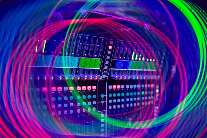 Closeup of Sound Control Panel Stock Photo - Image of broadcasting ...