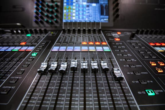 Closeup of Sound Control Panel Stock Image - Image of electricity ...