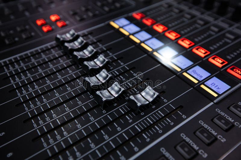 Closeup of Sound Control Panel Stock Photo - Image of electronic ...