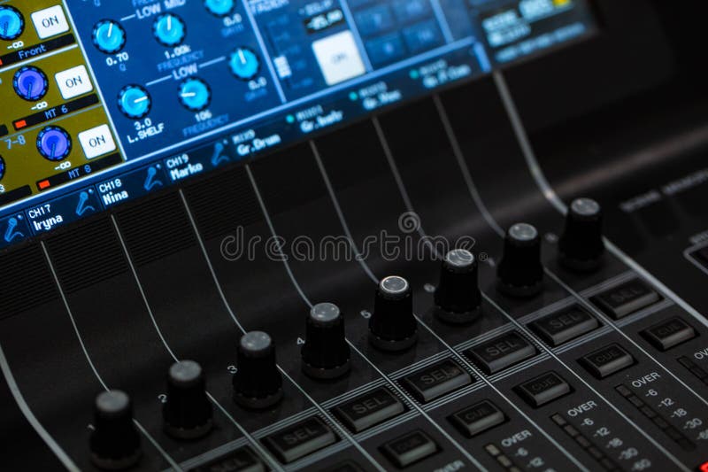 Closeup of Sound Control Panel Stock Image - Image of electrical ...