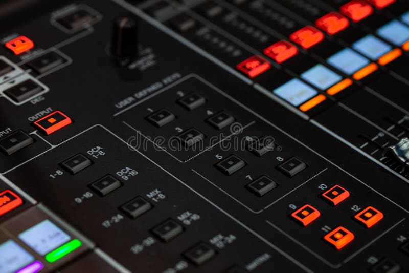 Closeup of Sound Control Panel Stock Photo - Image of performance ...