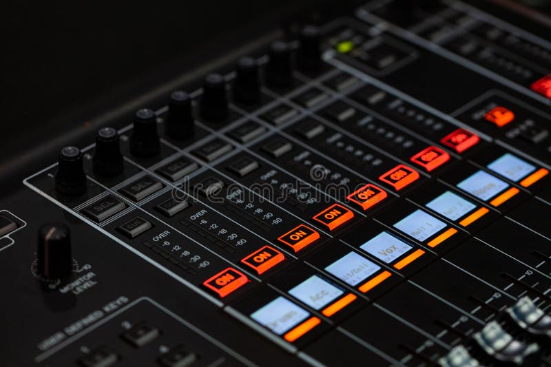 Closeup of Sound Control Panel Stock Image - Image of keypad, broadcast ...