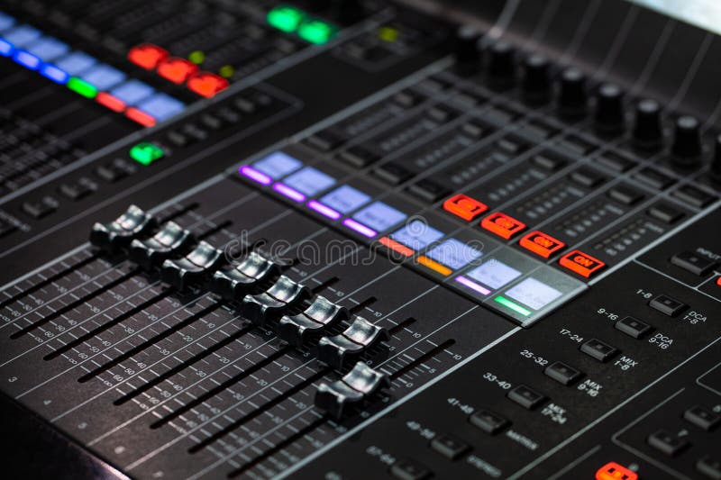 Sound Control Slide of Analog Mixer Stock Photo - Image of ...