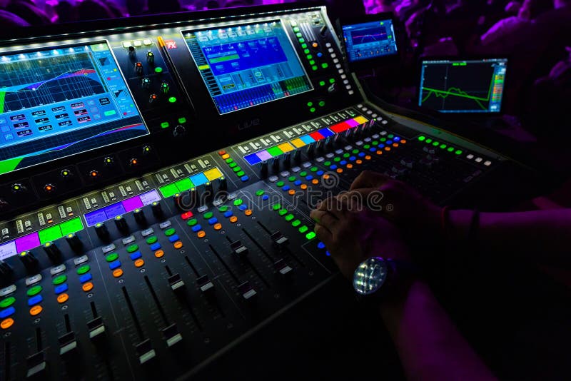 Closeup of Sound Control Panel Stock Photo - Image of control, digital ...