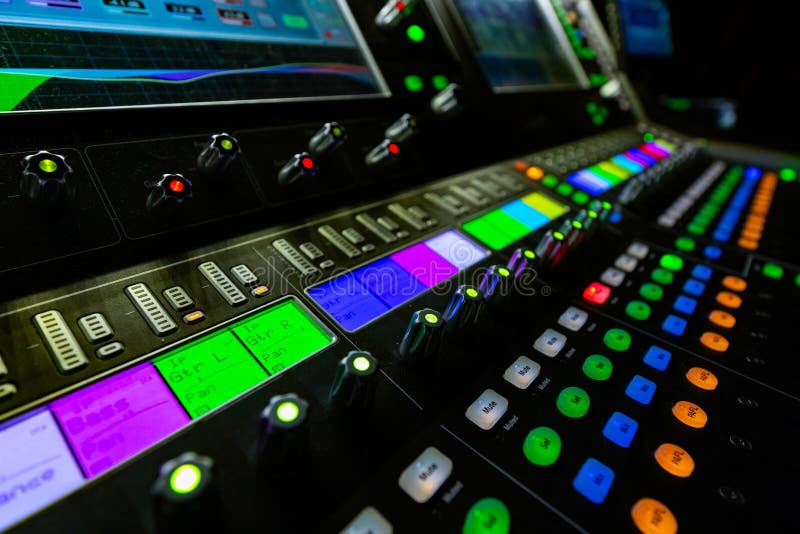 Closeup of Sound Control Panel Stock Image - Image of electronic ...