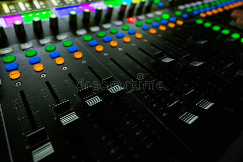 Closeup of Sound Control Panel Stock Photo - Image of equipment, board ...