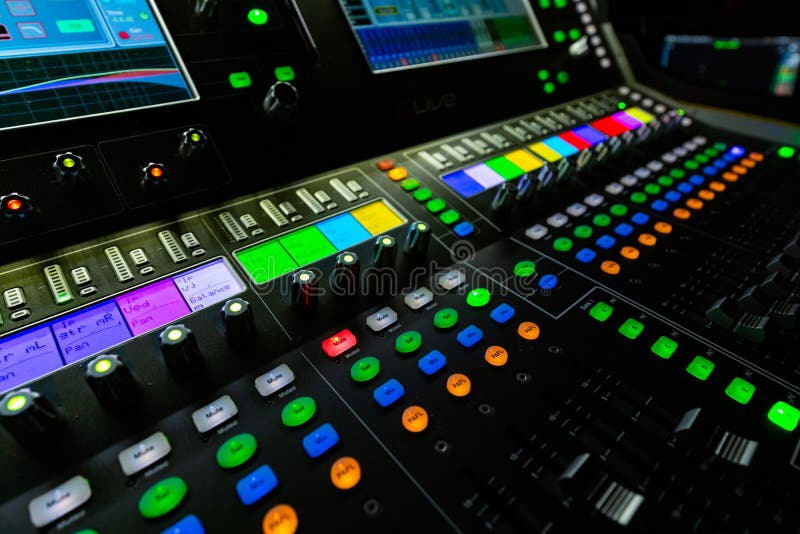 Closeup of Sound Control Panel Stock Image - Image of keypad, button ...