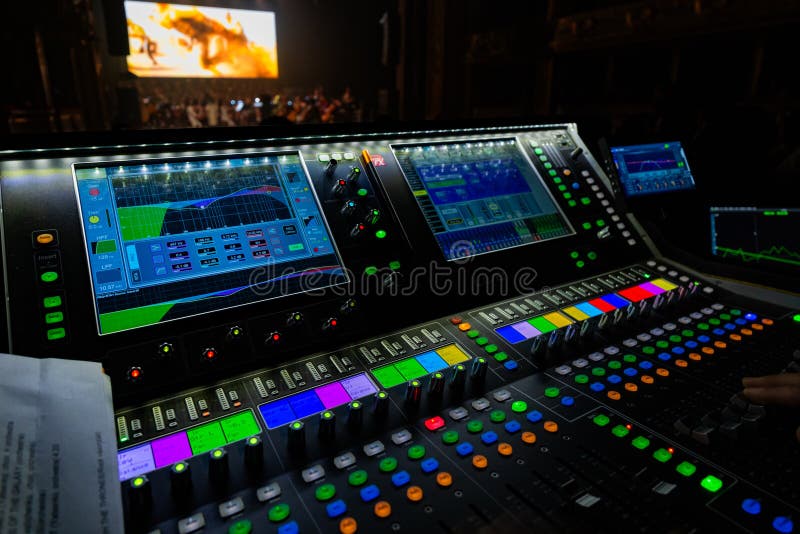 Closeup of Sound Control Panel Stock Image - Image of musician, mixer ...