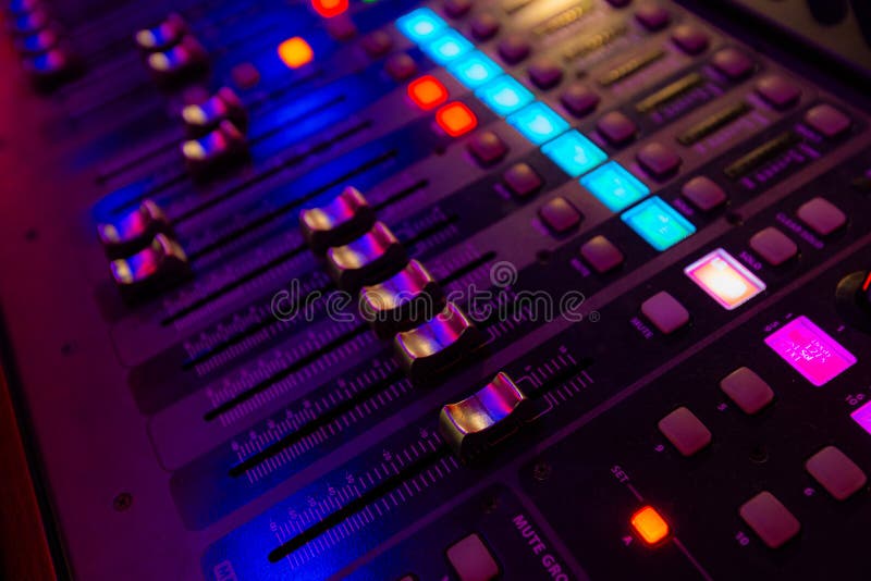 Closeup of Sound Control Panel Stock Image - Image of board, musical ...
